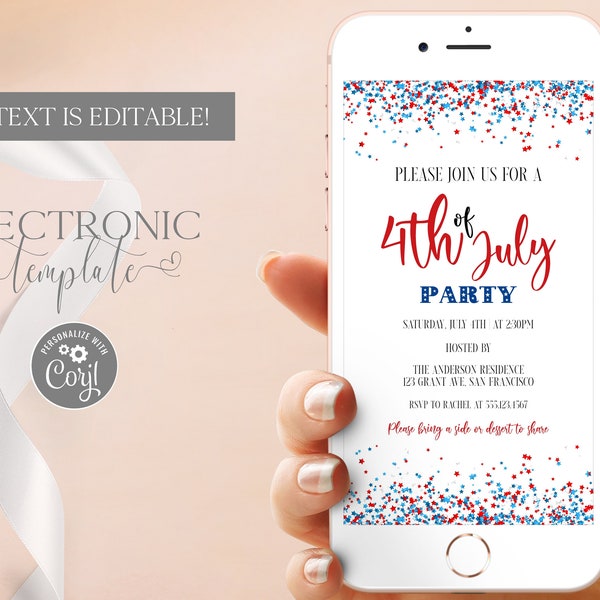 4th of July Birthday Invitation - Etsy