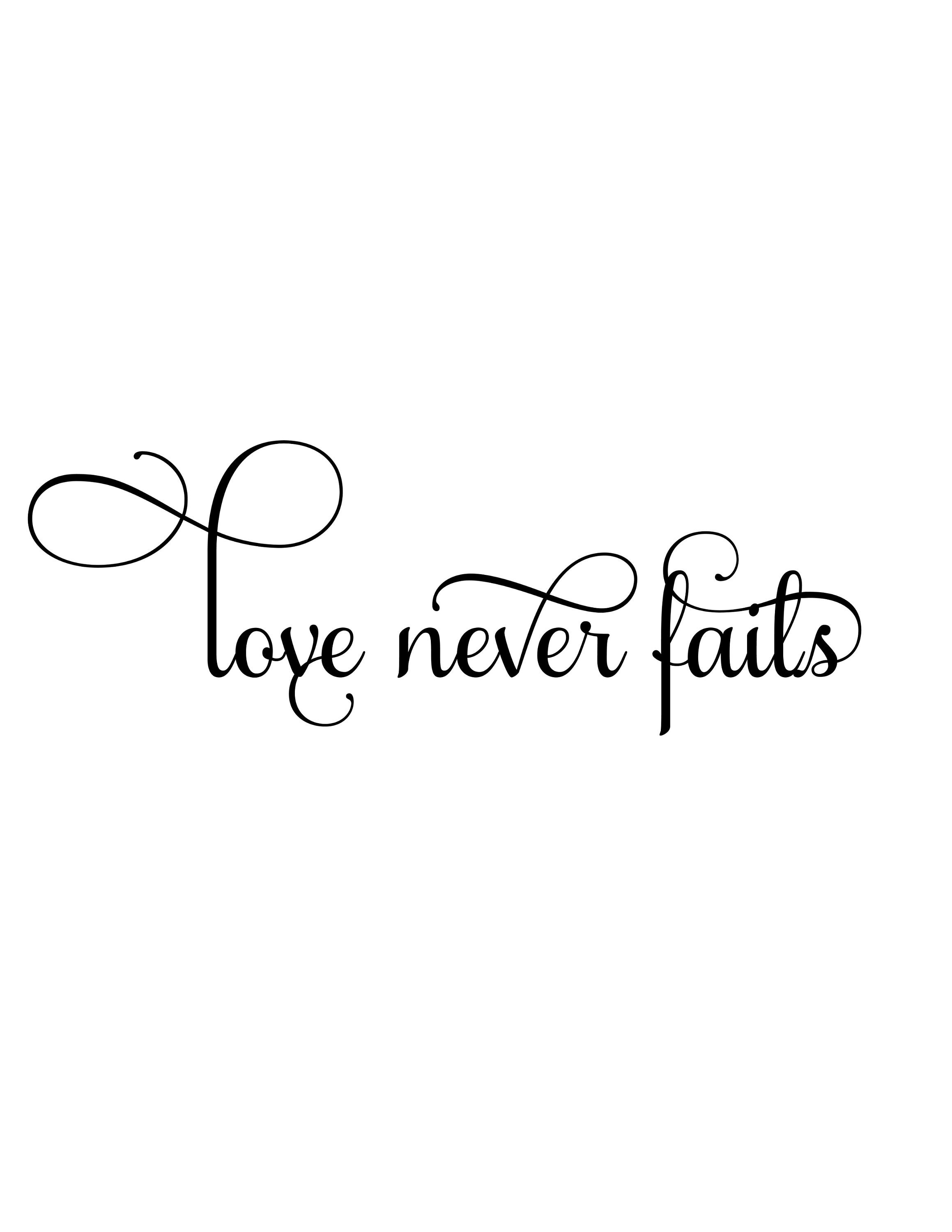 Love Never Fails Print Download - Etsy