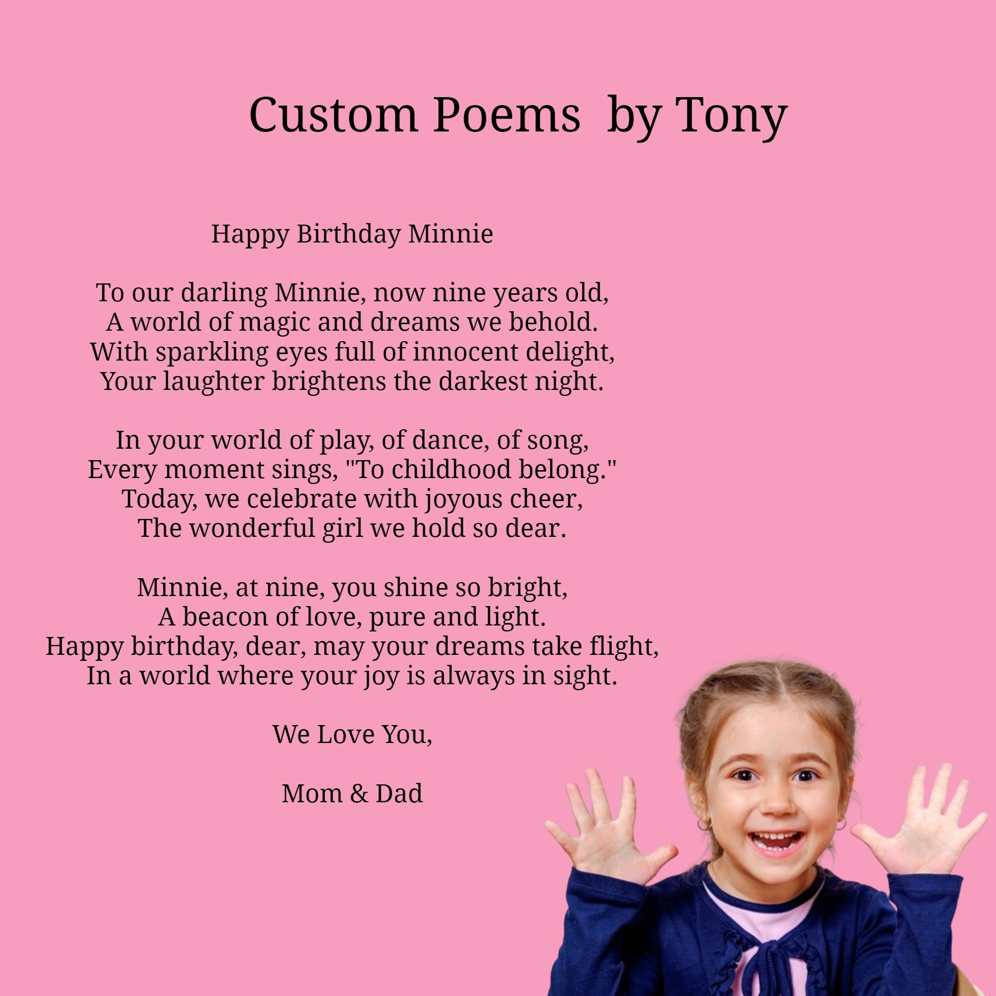I Love You Tony Poem