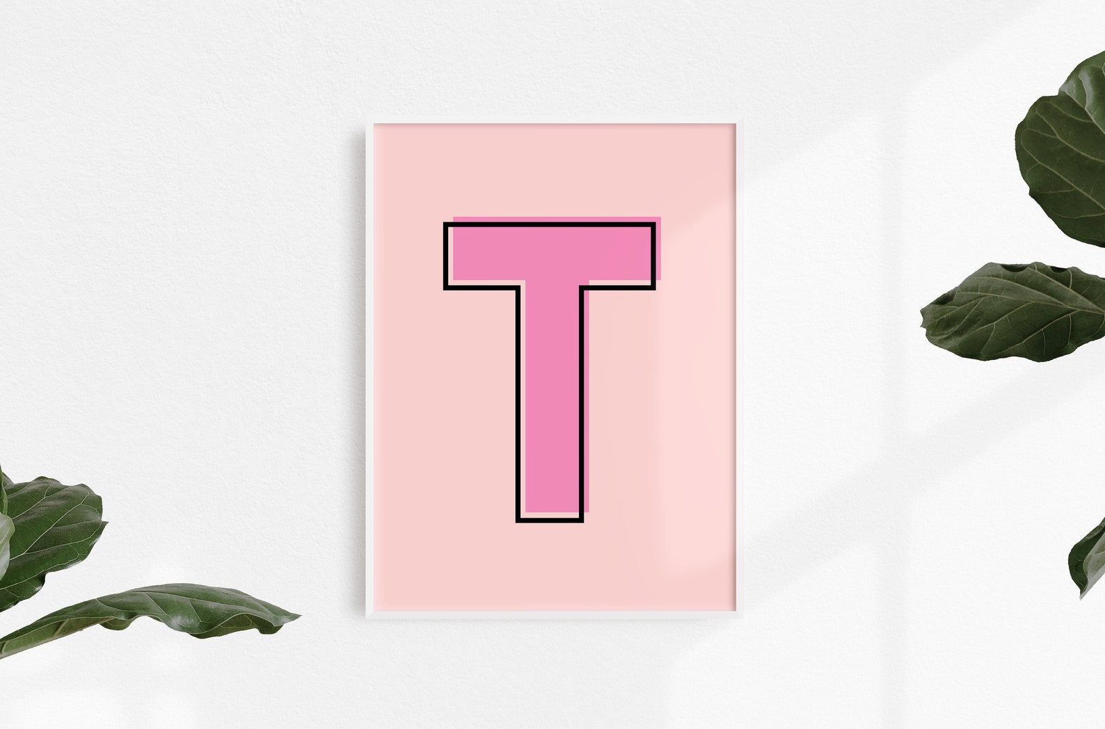 Printable Monogram Wall Art Pink Tween Letter Name Poster | Etsy