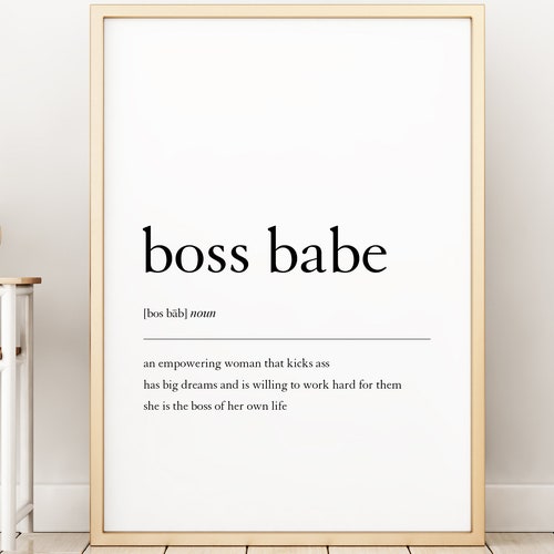 Girl Boss Wall Art Boss Lady Definition Print Boss Babe Wall - Etsy Canada
