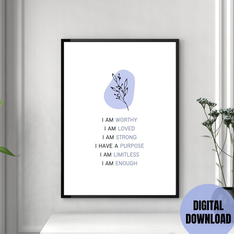 I Am Worthy Print - Etsy