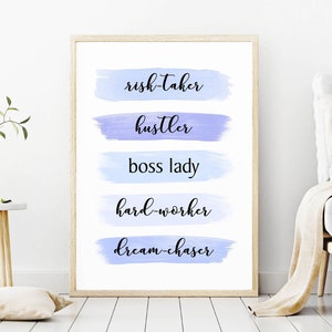 Boss Lady Printable Wall Art, Girl Boss Home Office Decor, Girl Power ...