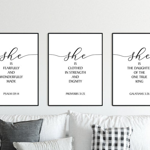 3 Piece Wall Art Large Scripture Wall Art Bible Verse - Etsy Canada