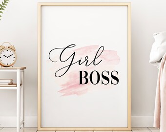 Girl Boss Wall Decor, Girl Boss Printable Wall Art, Boss Lady Printable ...