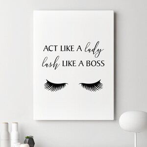 Boss Babe Wall Art, Lashes Printable, College Dorm Decor, Girl Boss ...