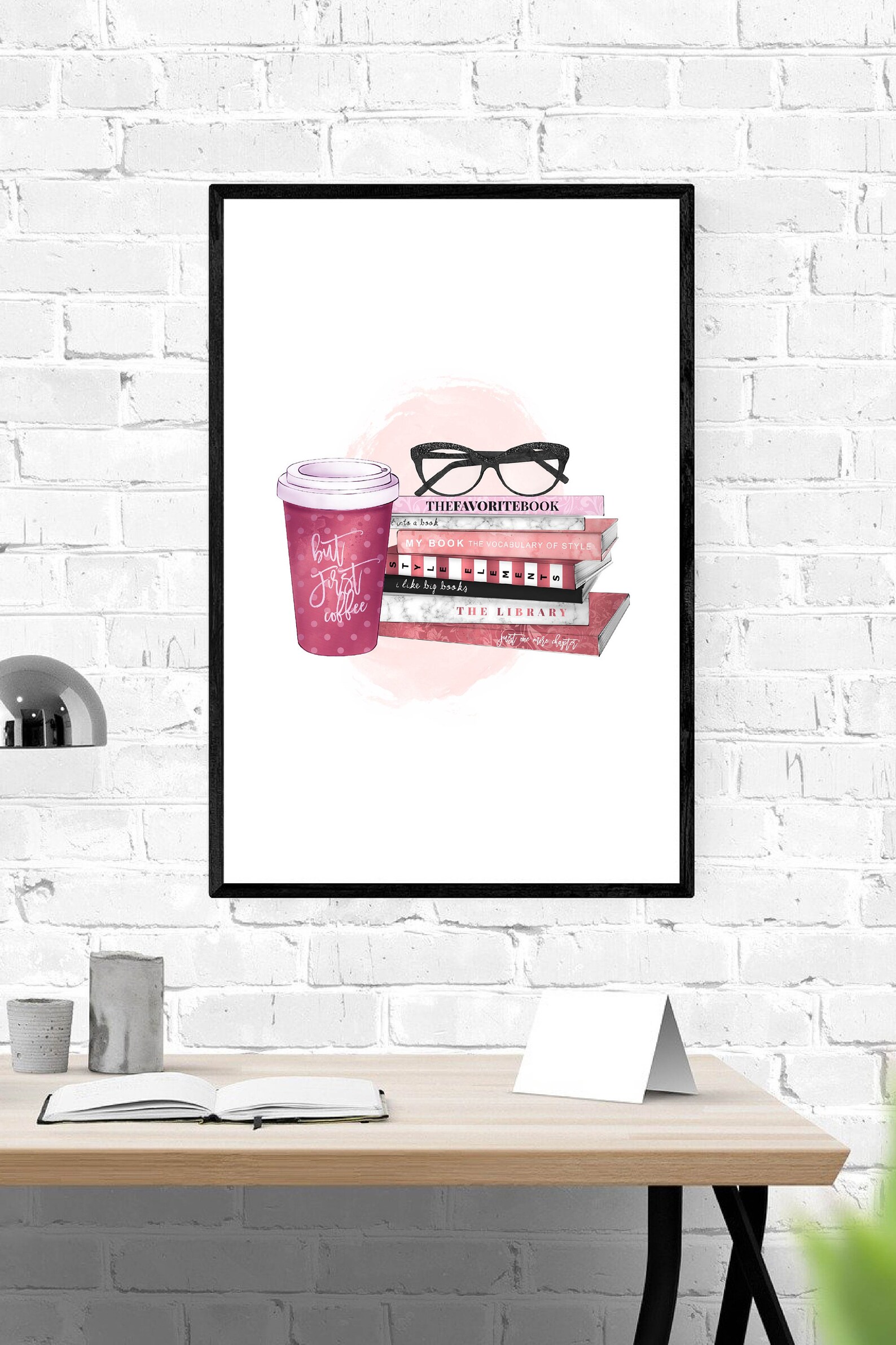 Fashion Book Stack Printable Wall Art but First Coffee - Etsy Canada