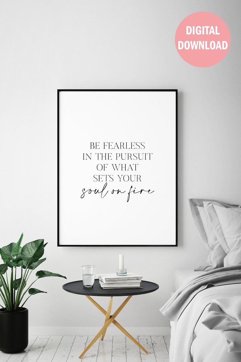 Be Fearless Printable Wall Art, Boss Babe Office Wall Art, Girl Power ...