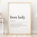 Boss Lady Printable Wall Art, Boss Lady Definition, Boss Babe Print ...