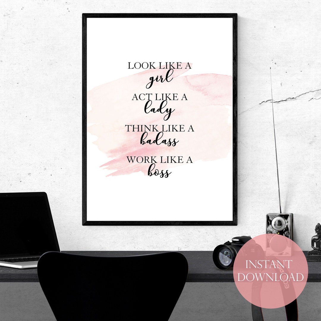 Boss Babe Printable Wall Art, Girl Boss Wall Art, Boss Babe Decor, Girl ...