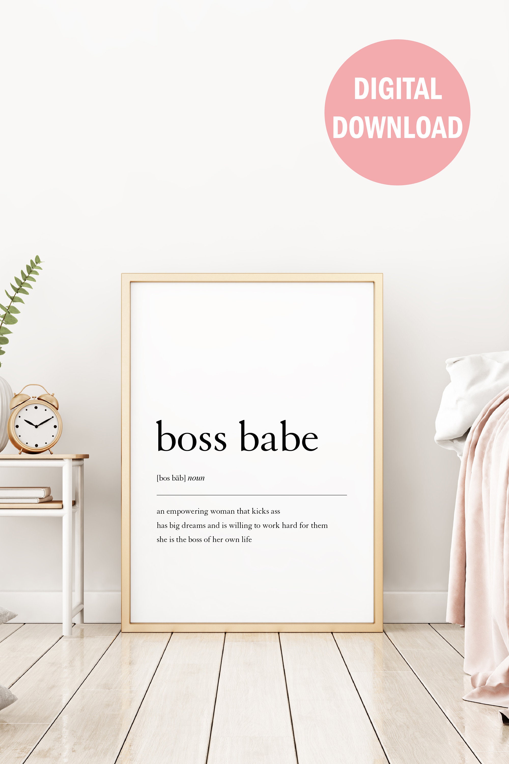 Boss Babe Printable Wall Art, Girl Boss Office Wall Decor, Boss Babe ...