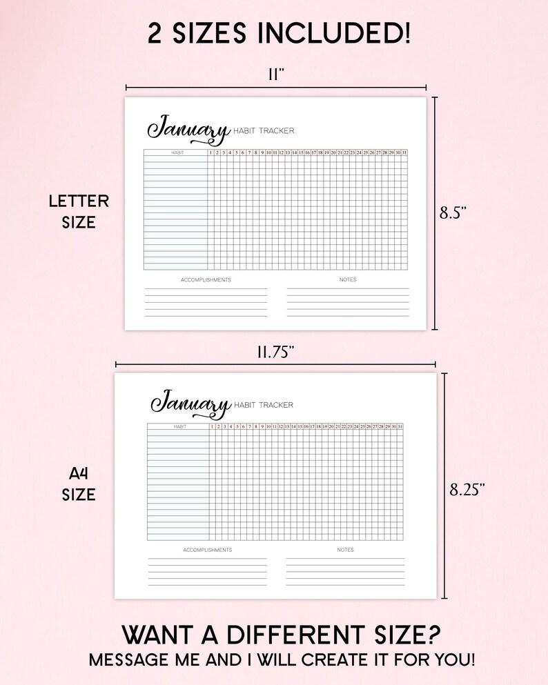 Monthly Habit Tracker Printable Initiative Tracker Daily - Etsy