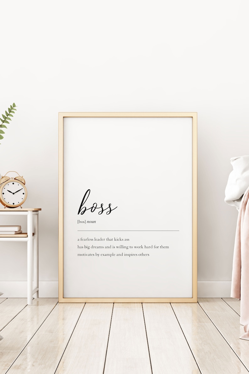 Boss Babe Wall Decor, Boss Definition Print, Girl Boss Printable Wall ...