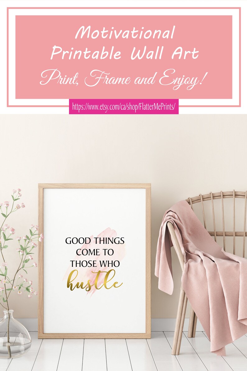 Hustle Printable Wall Art Boss Babe Wall Art Hustle Print | Etsy