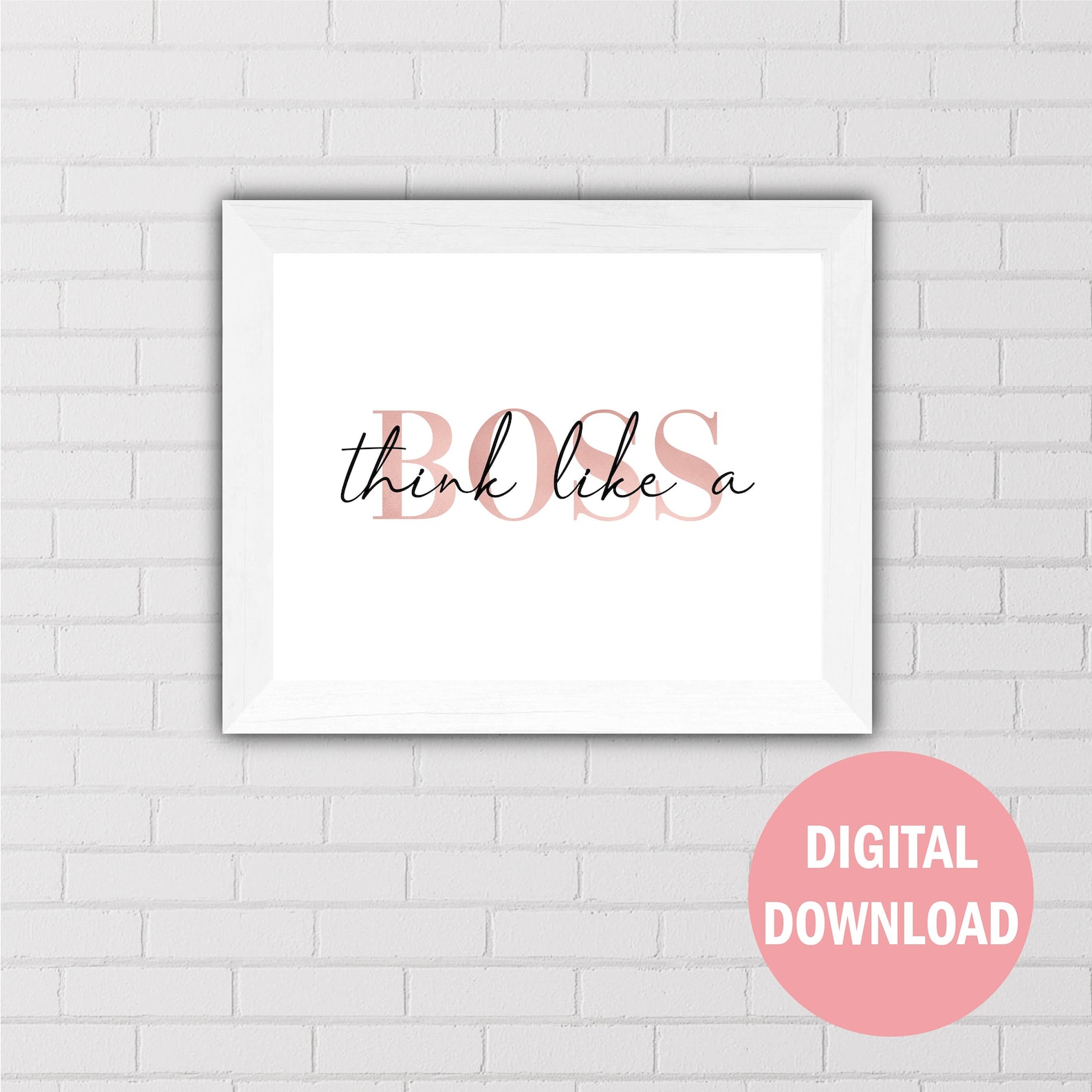 Think Like a Boss Printable Wall Art Girl Boss Office Wall - Etsy Canada