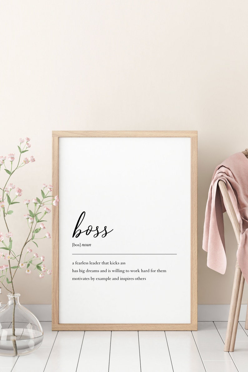 Boss Babe Wall Decor, Boss Definition Print, Girl Boss Printable Wall ...