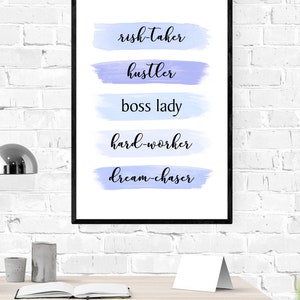Boss Lady Printable Wall Art, Girl Boss Home Office Decor, Girl Power ...