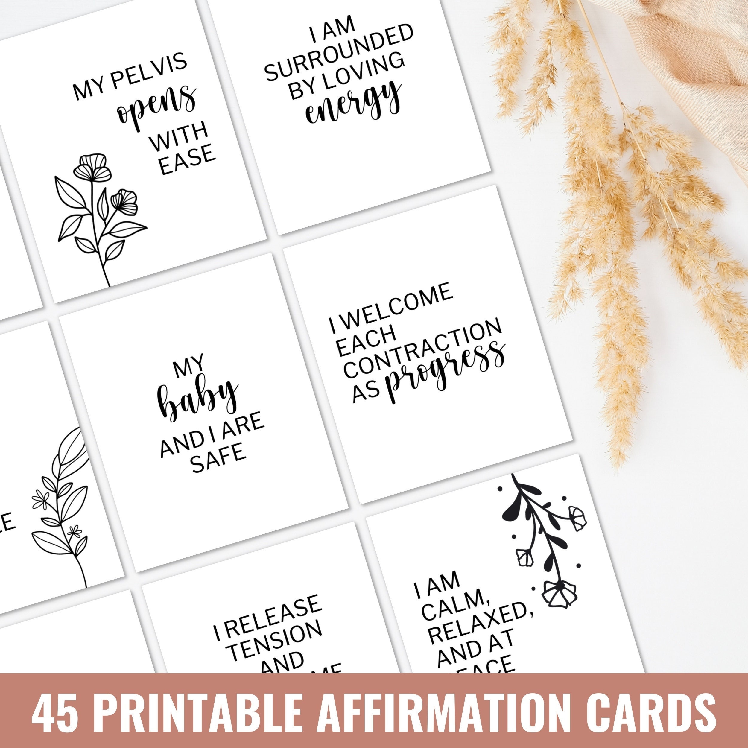 45 Printable Postpartum Affirmations, Positive Affirmation Cards for ...