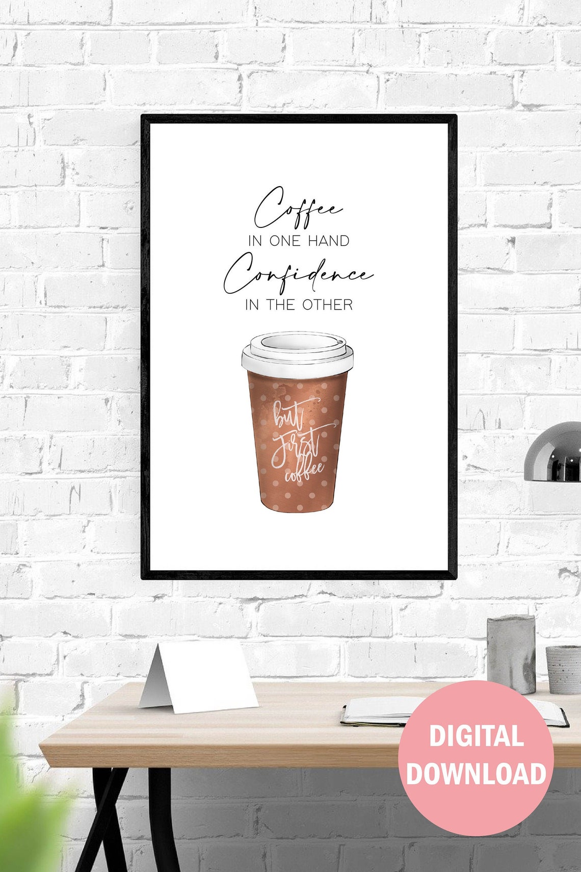 But First Coffee Printable Wall Art, Coffee Poster, Girl Boss Office ...