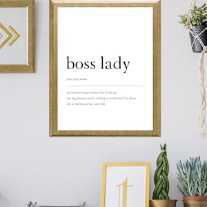 Boss Lady Printable Wall Art, Boss Lady Definition, Boss Babe Print ...
