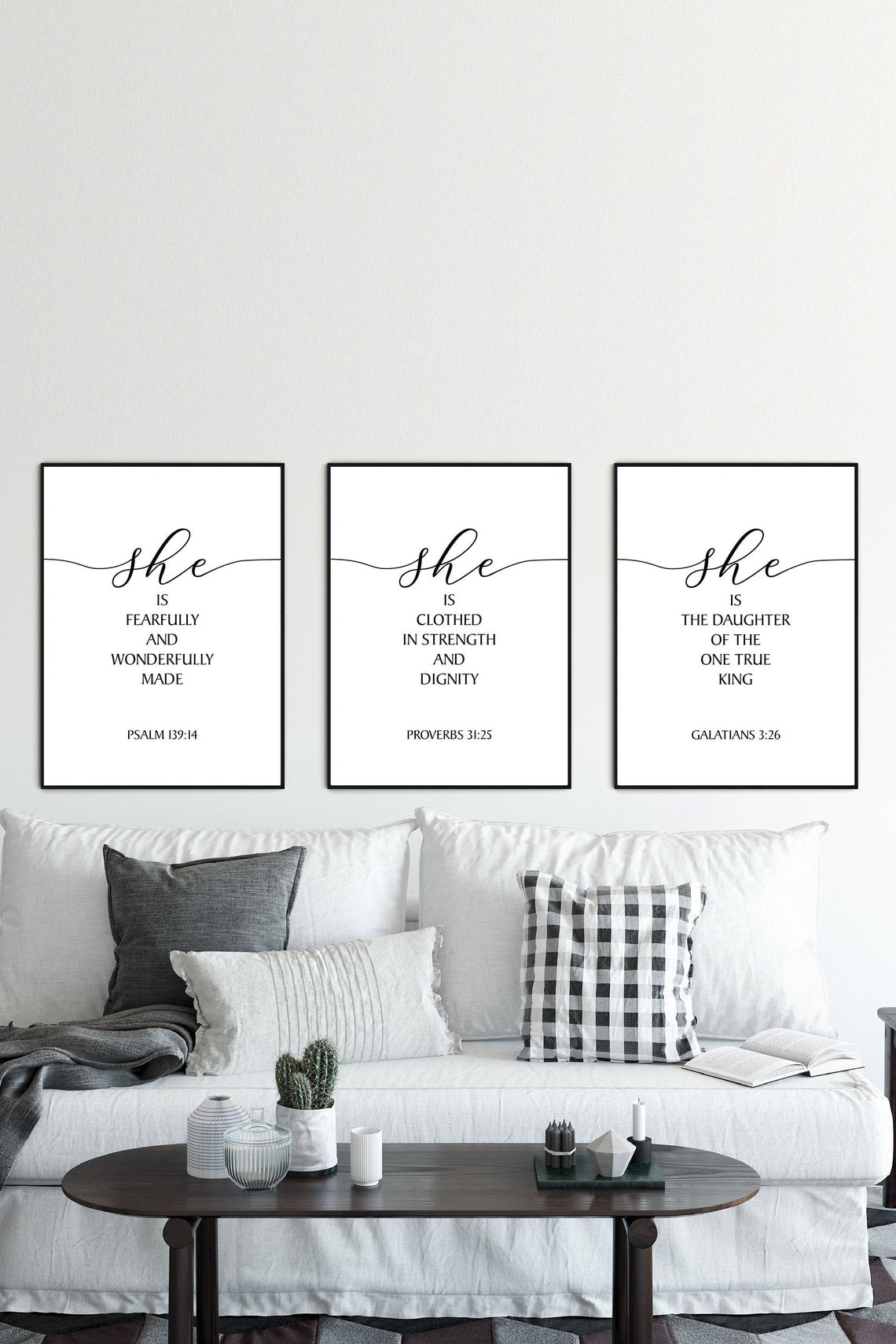 3 Piece Wall Art, Large Scripture Wall Art, Bible Verse Poster ...