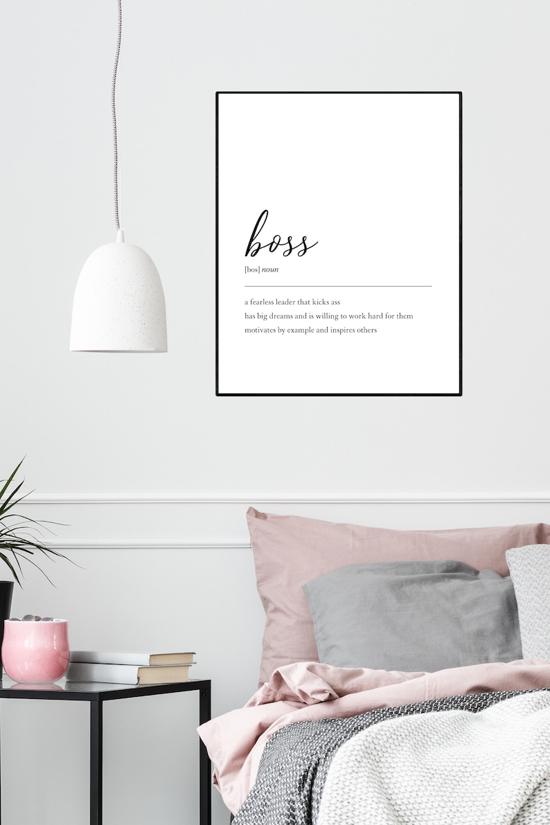 Boss Babe Wall Decor, Boss Definition Print, Girl Boss Printable Wall ...