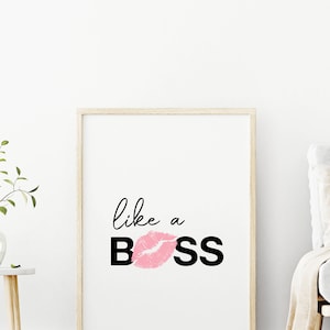 Girl Boss Printable Wall Art, Boss Babe Wall Decor, Boss Babe Gift ...