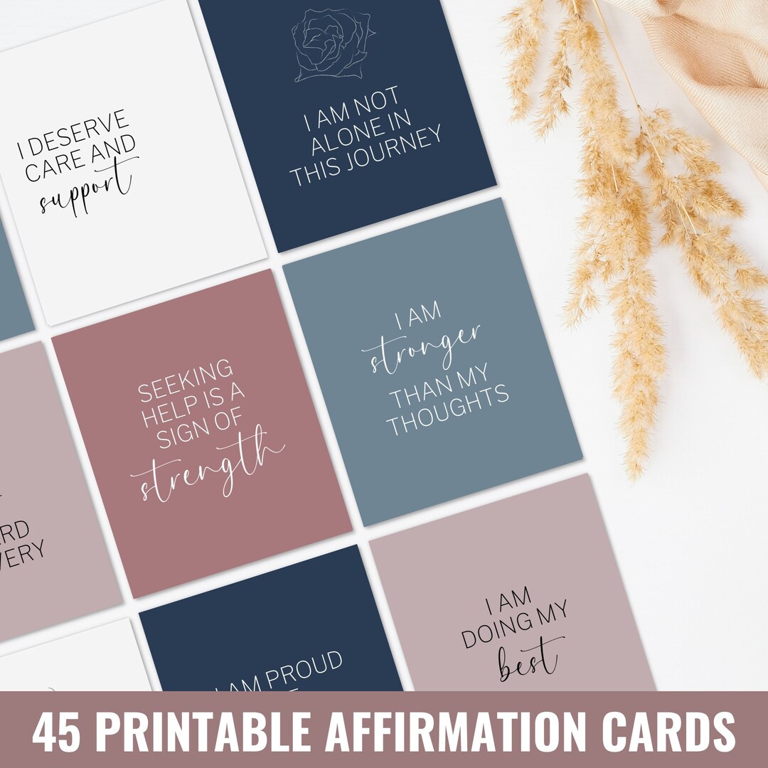 45 Printable Postpartum Affirmations Positive Affirmation Cards For