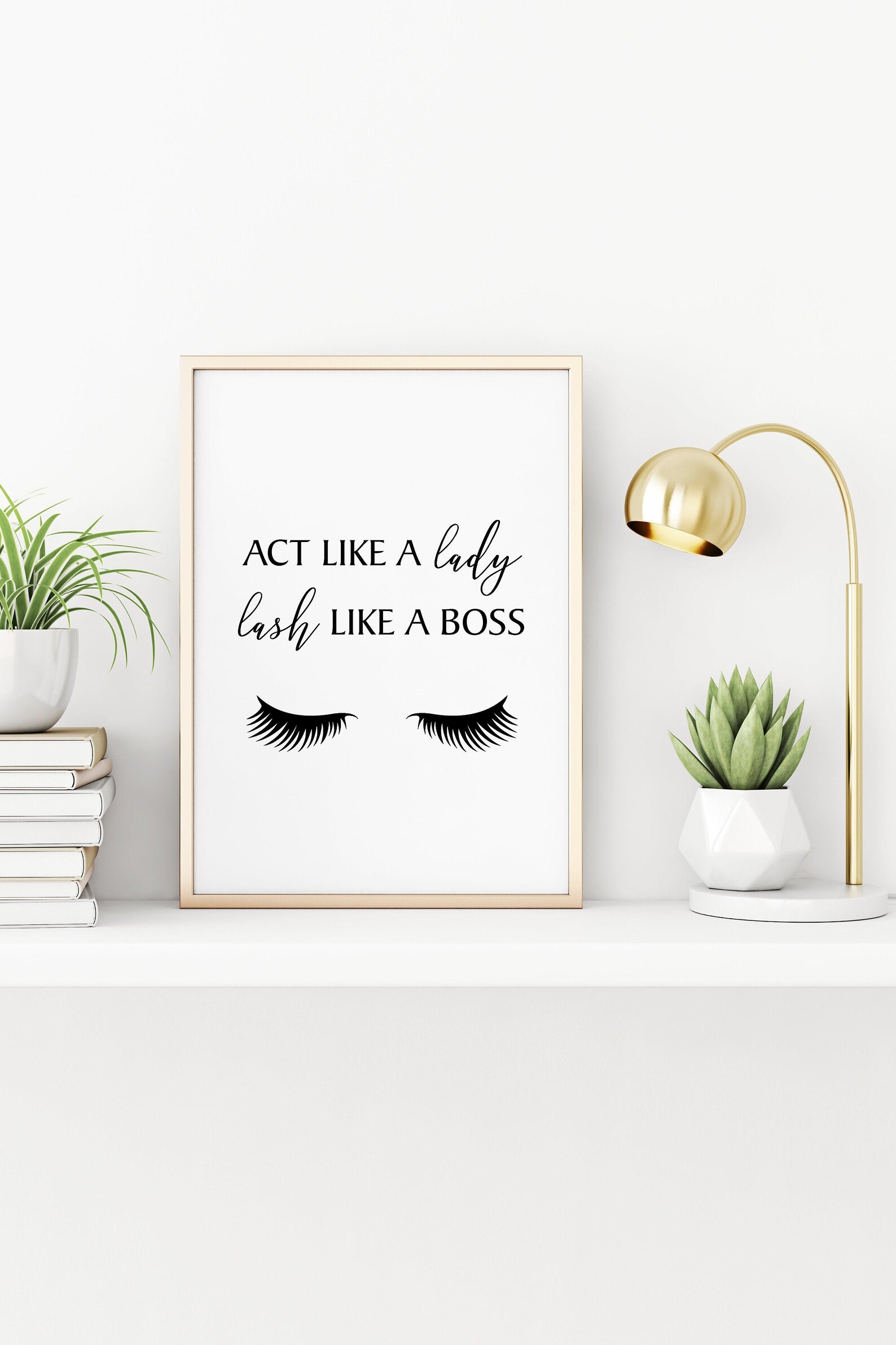 Boss Babe Wall Art, Lashes Printable, College Dorm Decor, Girl Boss ...