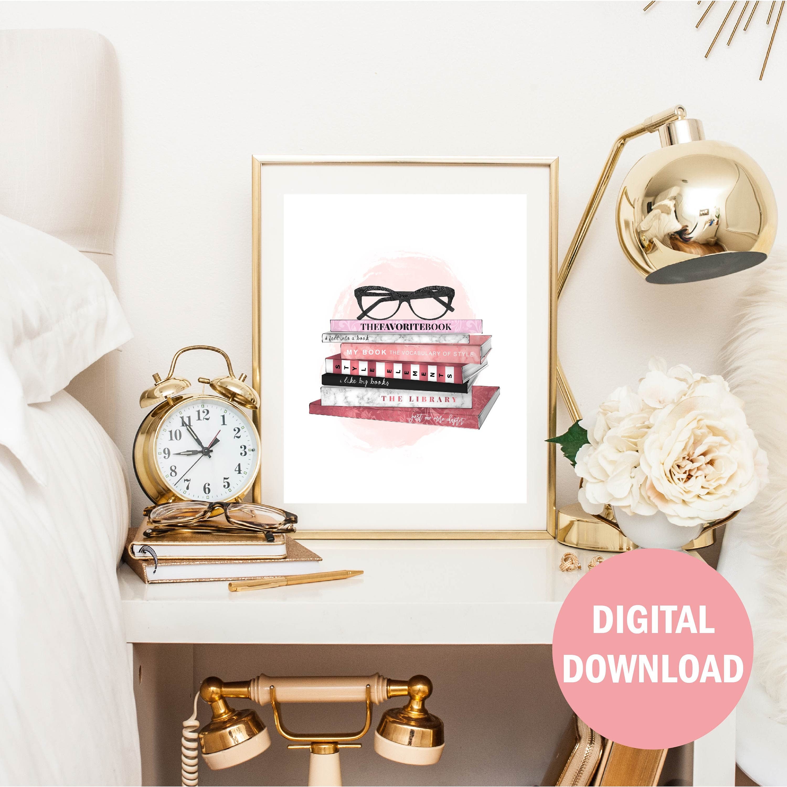 Fashion Book Stack Printable Wall Art Girl Boss Office Wall - Etsy