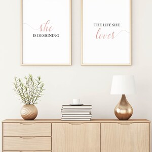 She Designed the Life She Loves, Girl Boss Printable Wall Art, Female ...