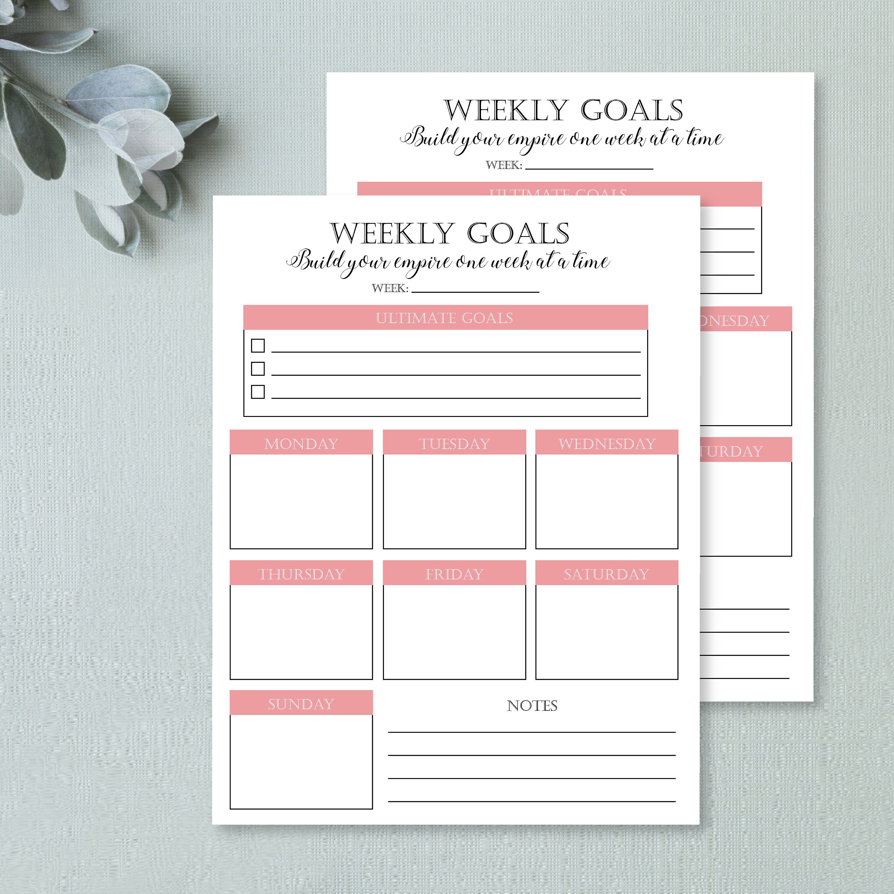 Undated Printable Planner Goal Planner Meal Planner | Etsy Canada