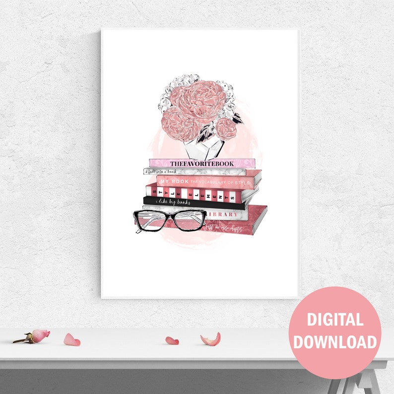 Fashion Book Stack Printable Wall Art Fashion Poster Boss - Etsy