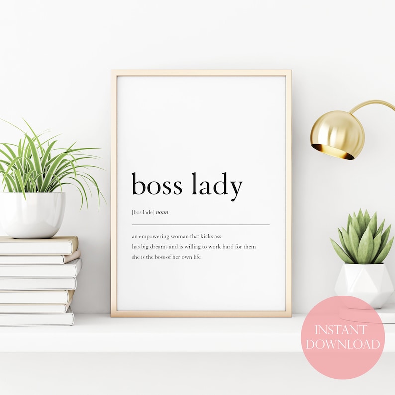 Boss Lady Printable Wall Art Boss Lady Definition Boss Babe | Etsy