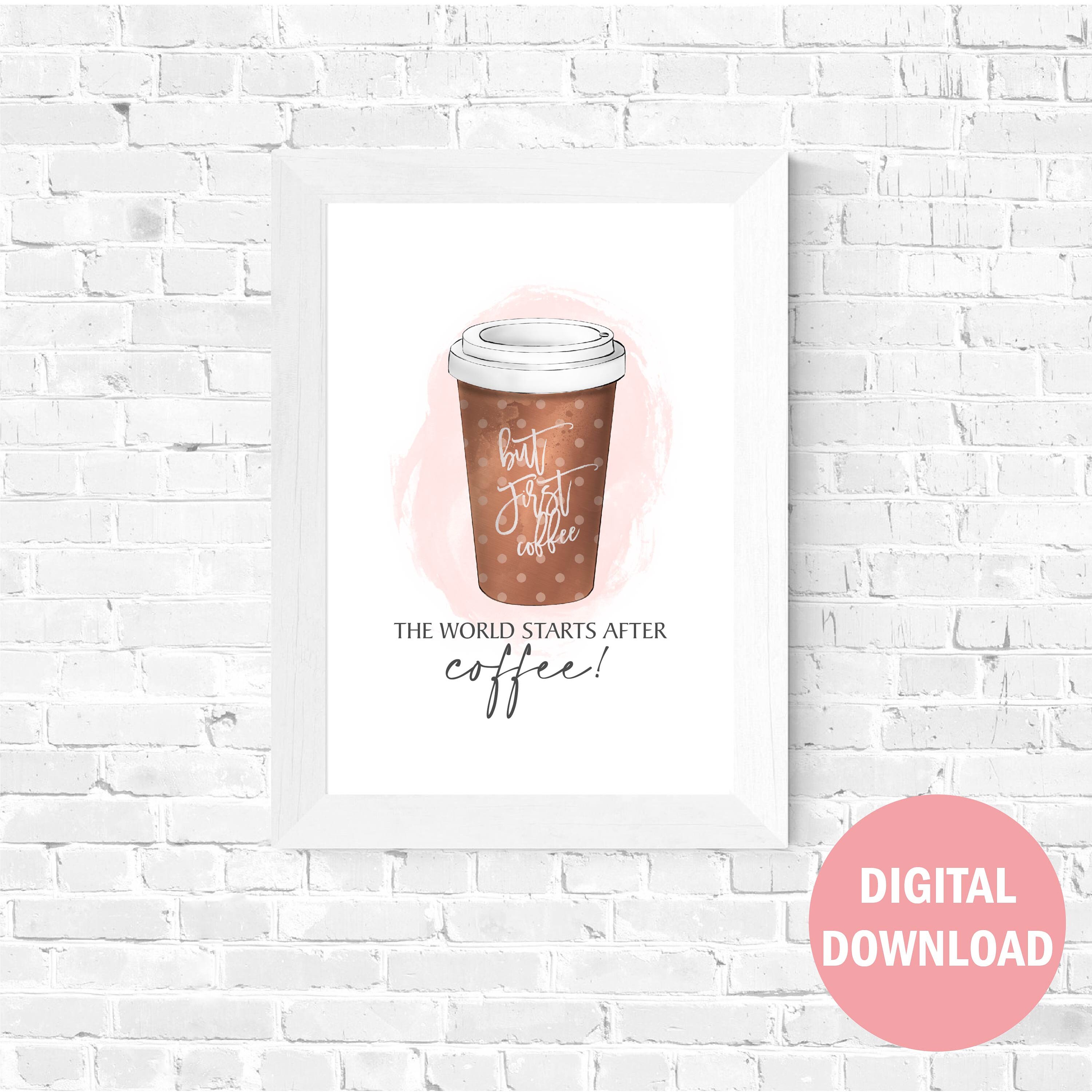 But First Coffee Printable Wall Art Coffee Quote Art Print - Etsy