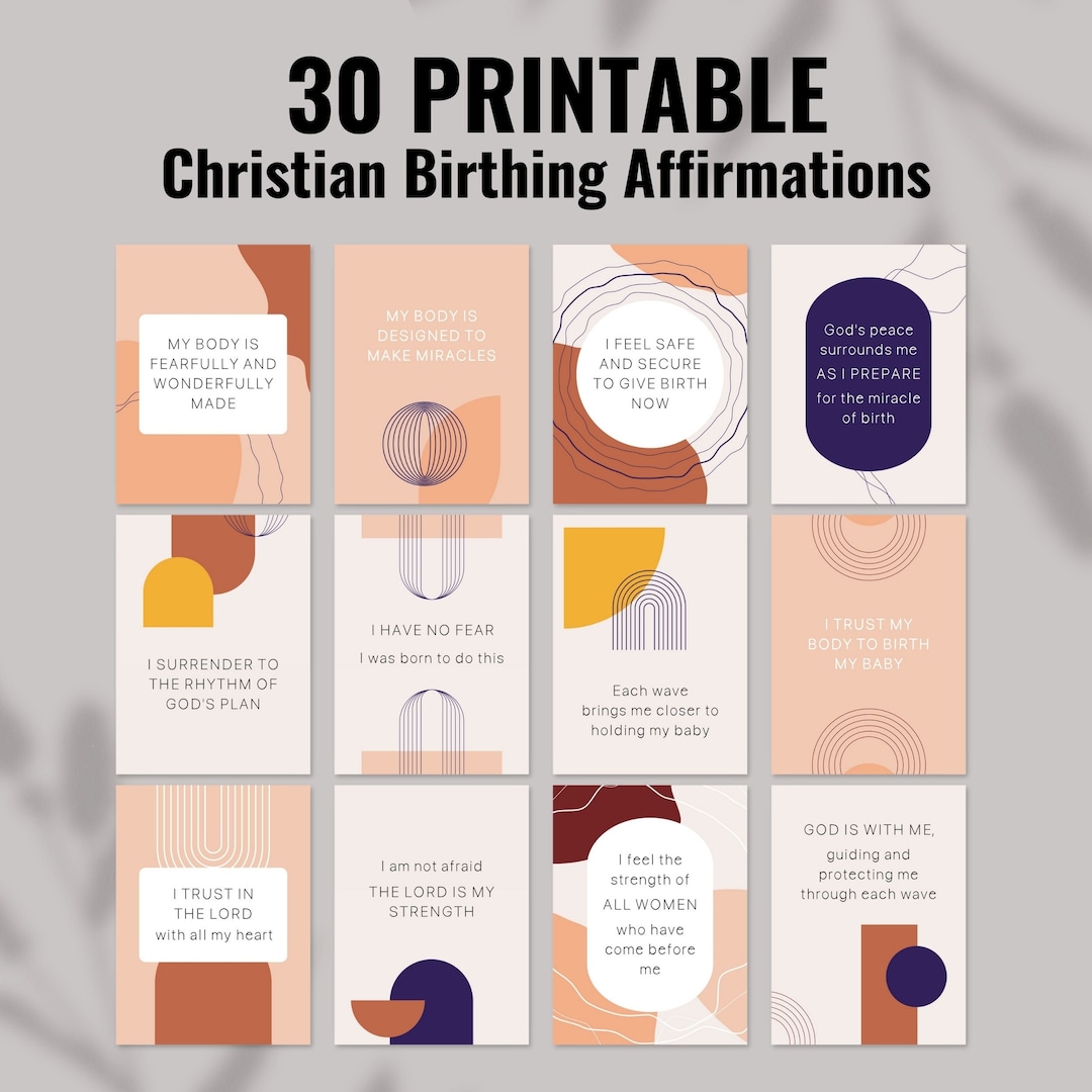 30 Printable Christian Birthing Affirmations, Pregnancy and Birth ...