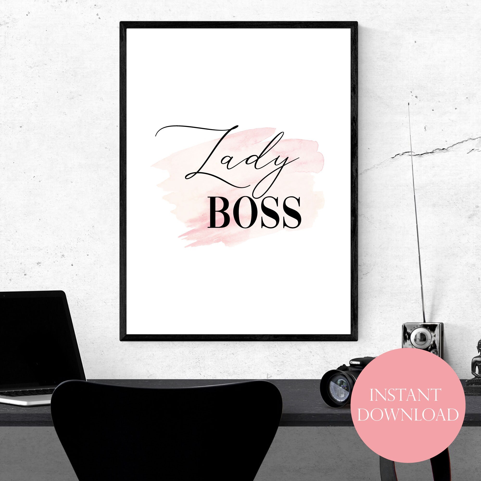 Boss Lady Wall Decor, Girl Boss Printable Wall Art, Boss Babe Sign ...
