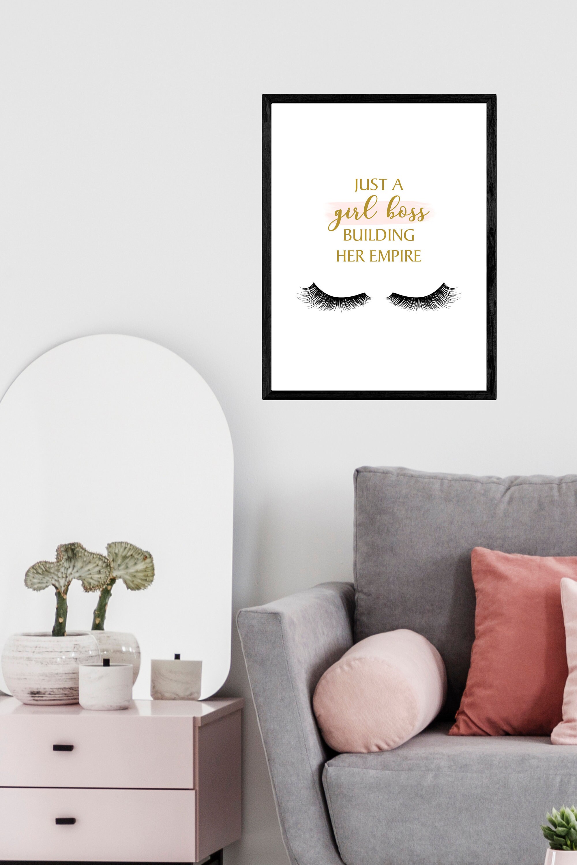 Girl Boss Printable Wall Art, Eyelashes Printable, Boss Babe Wall Art ...