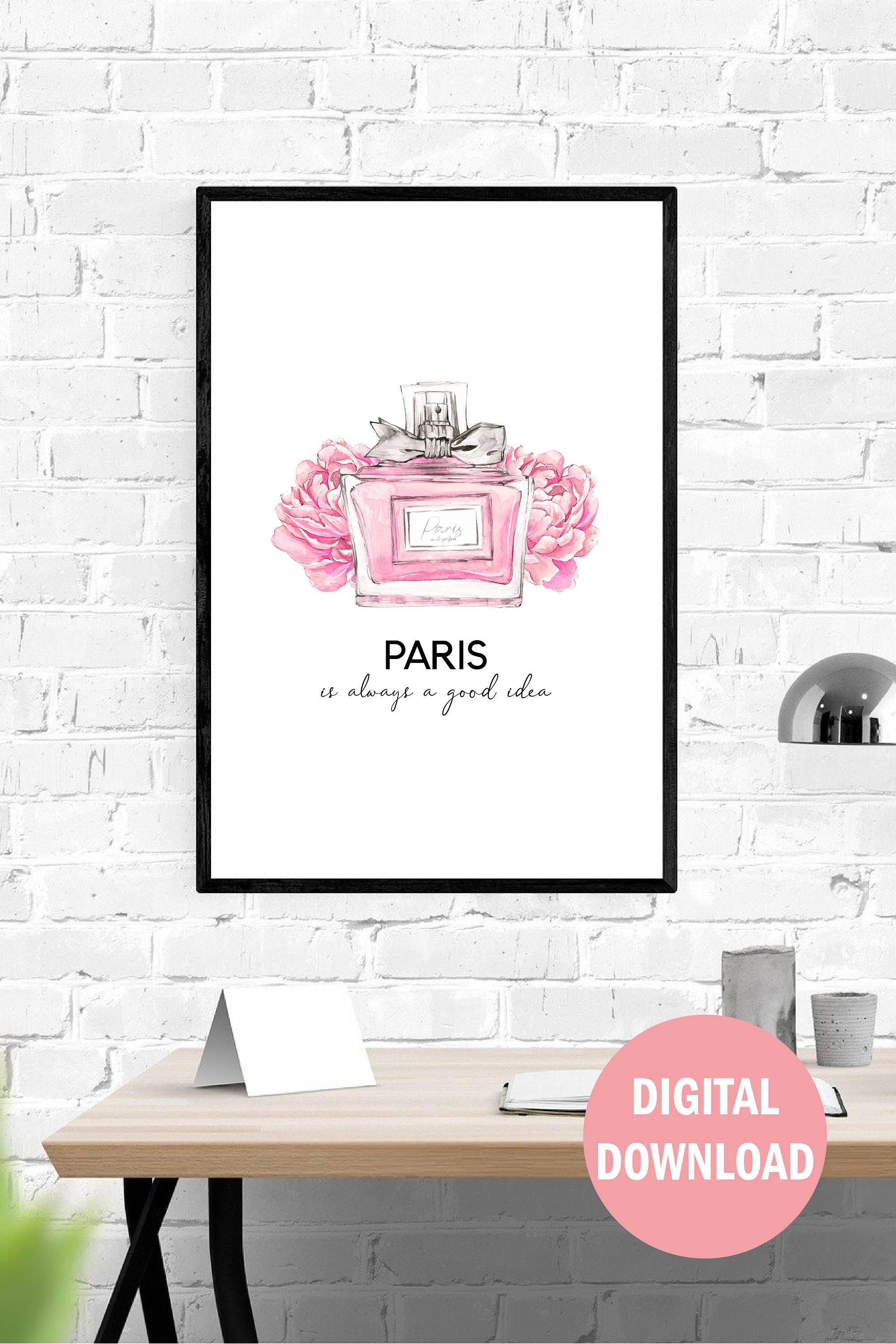 Perfume Bottle Wall Art Printable, Fashion Wall Art, Digital Paris ...