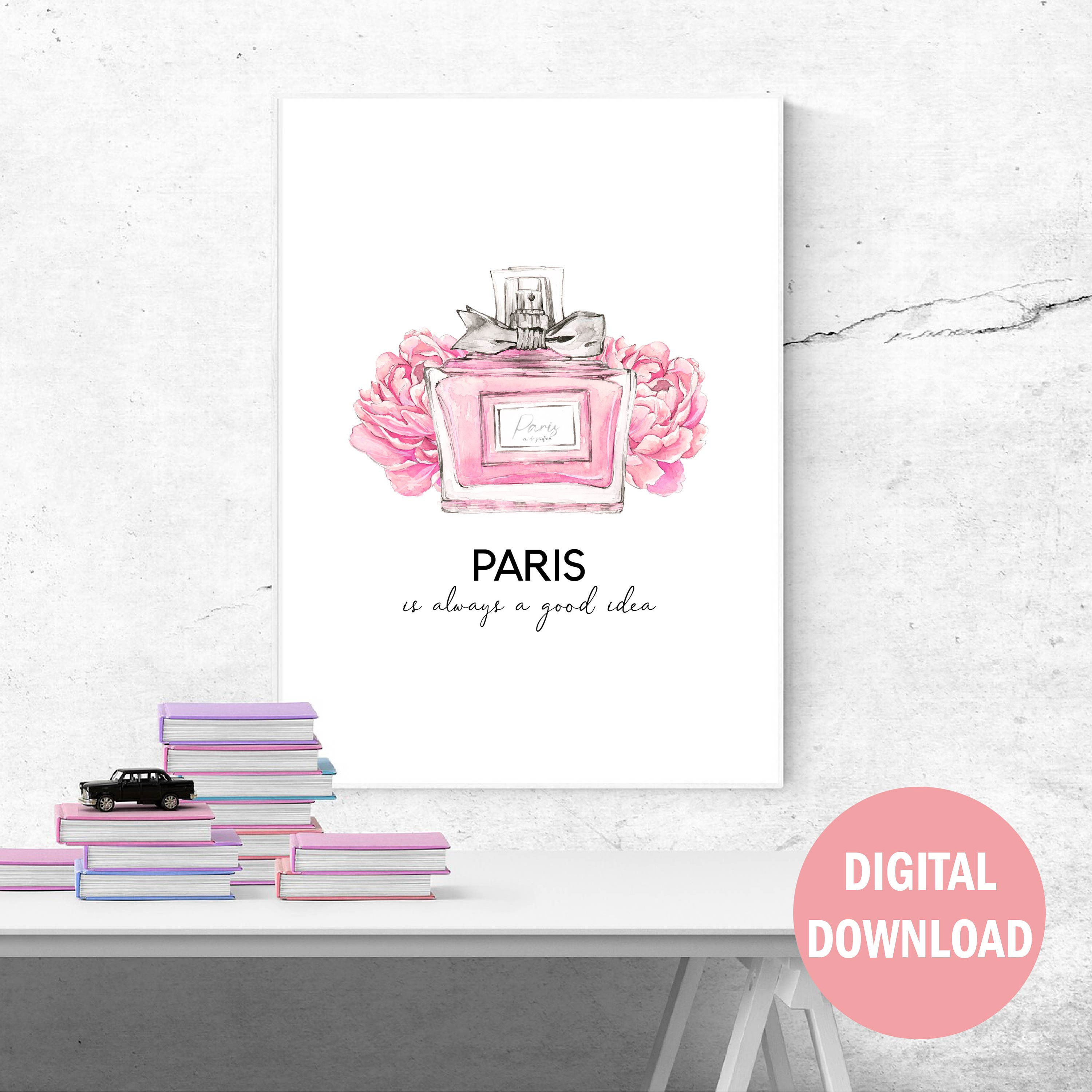 Perfume Bottle Wall Art Printable, Fashion Wall Art, Digital Paris ...