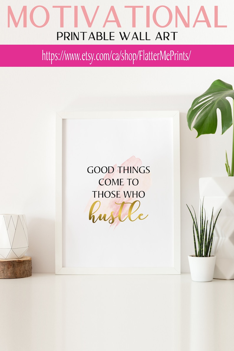 Hustle Printable Wall Art, Boss Babe Wall Art, Hustle Print, Hustle ...