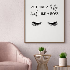 Boss Babe Wall Art, Lashes Printable, College Dorm Decor, Girl Boss ...