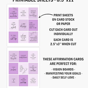 Positive Affirmation Card Deck, Vision Board Printables, Cards for Law ...
