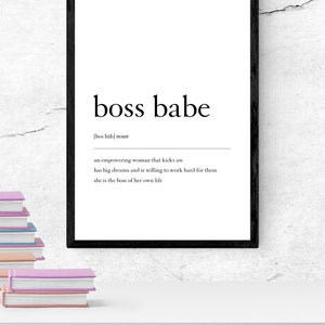 Boss Babe Printable Wall Art, Girl Boss Office Wall Decor, Boss Babe ...