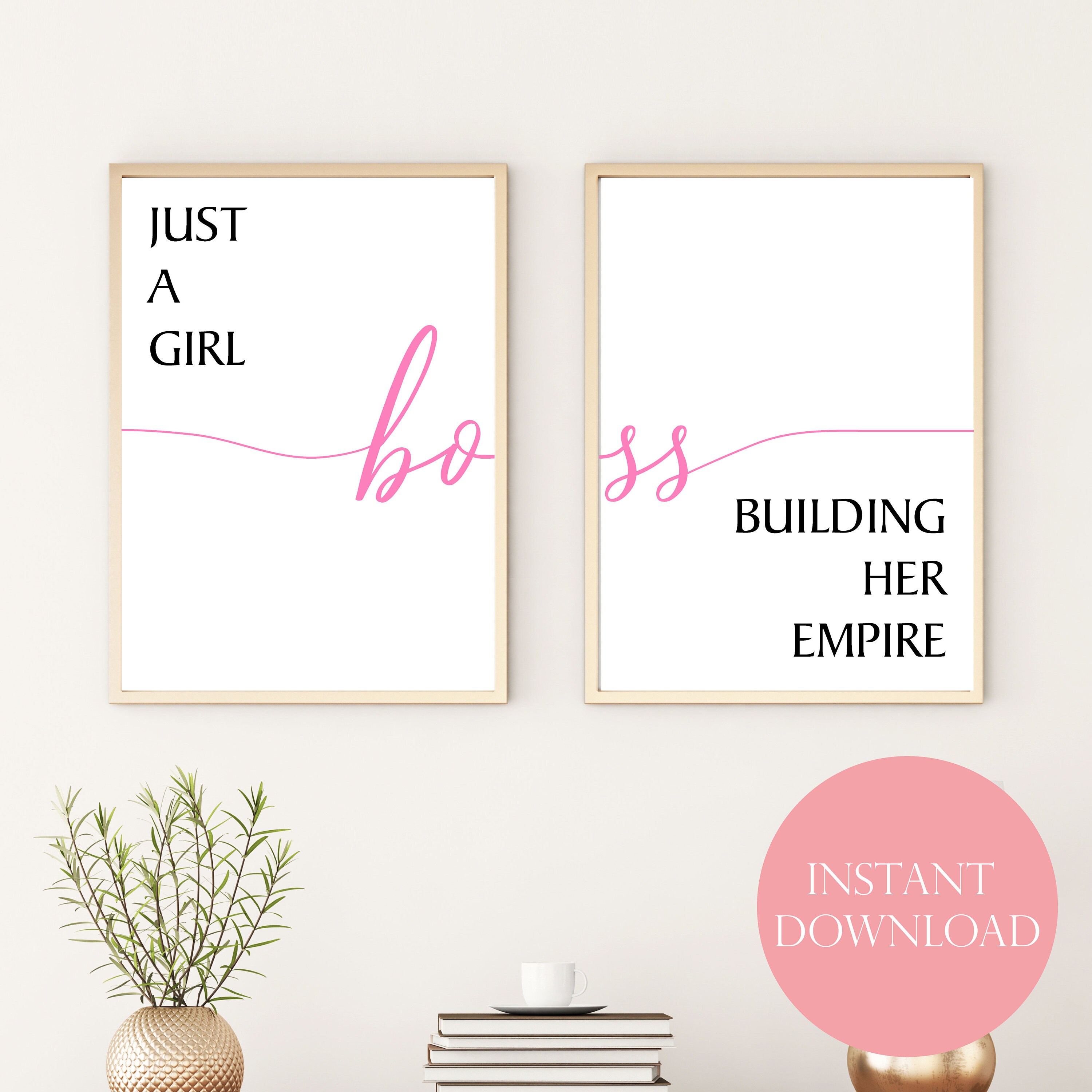 Boss Babe Printable Wall Art, Boss Babe Decor, Girl Boss Wall Decor ...