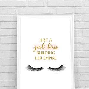Girl Boss Printable Wall Art, Eyelashes Printable, Boss Babe Wall Art ...