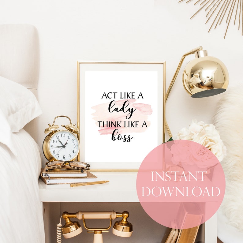 Girl Inspirational Wall Art, Feminist Poster, Bedroom Wall Art, Vanity ...