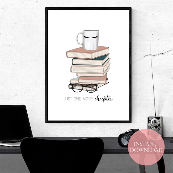 Books Wall Art Coffee Poster Book Lover Gift Bookish Gift - Etsy