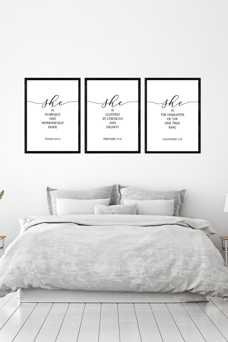 3 Piece Wall Art Large Scripture Wall Art Bible Verse - Etsy