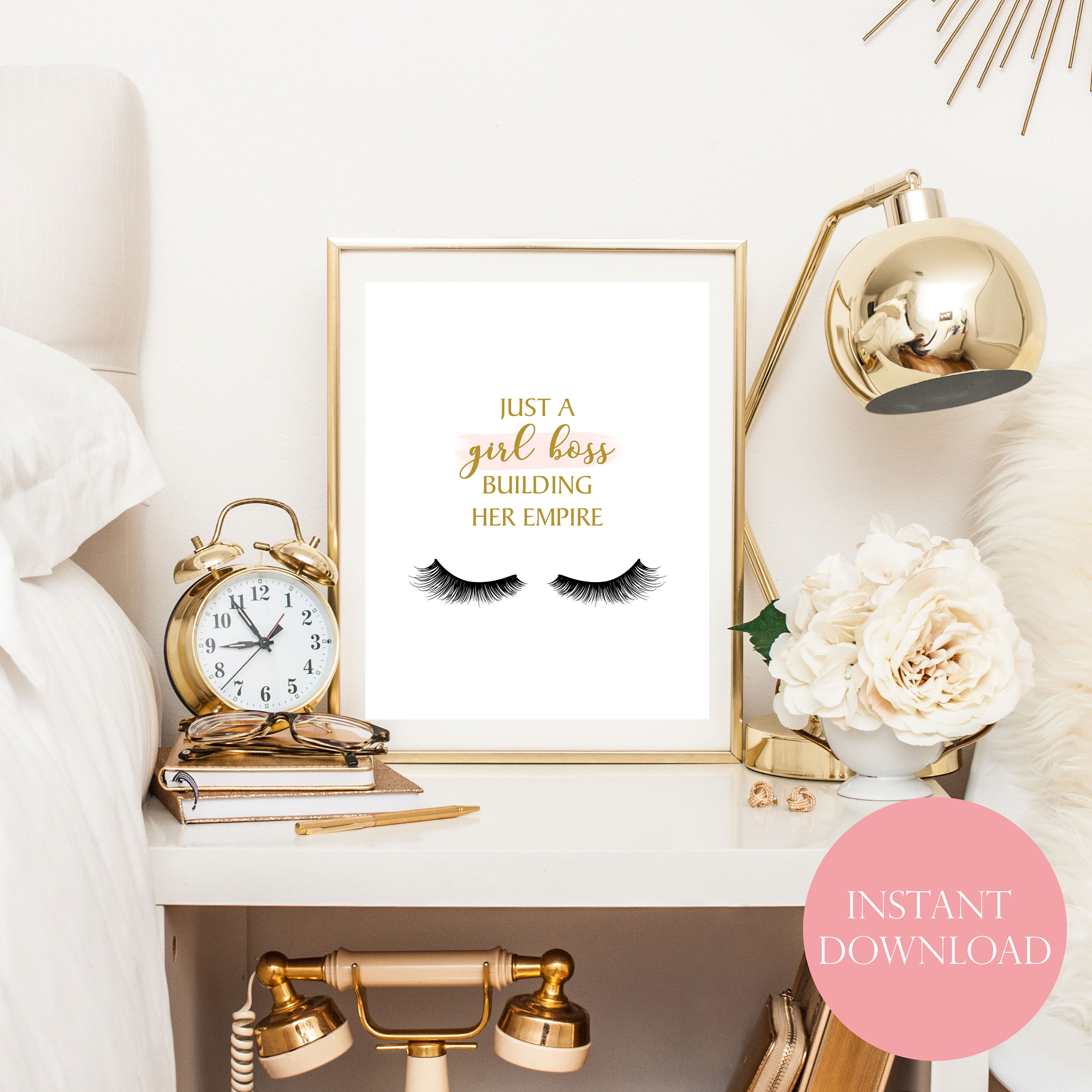 Girl Boss Printable Wall Art, Eyelashes Printable, Boss Babe Wall Art ...
